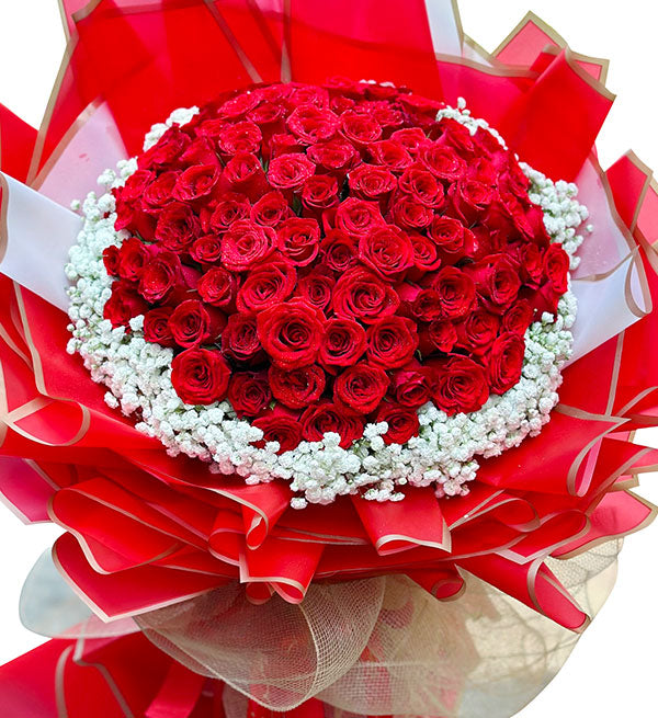 99 Red Roses For Valentine 02 | Vietnamese Flowers